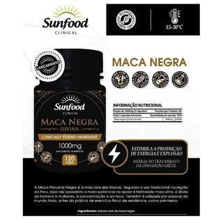 Maca Peruana Negra 1000mg 120 Cápsulas Sunfood Shopee Brasil