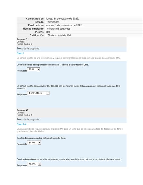 Sistema financiero y mercado de valores v1 Unidad 3 Cálculo sobre