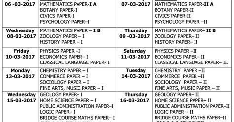 AP Intermediate Time Table AP Board SSC Time Table AP Board