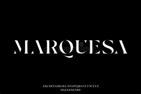Elegant Abstract Stencil Type Font Vector Stock Vector Illustration