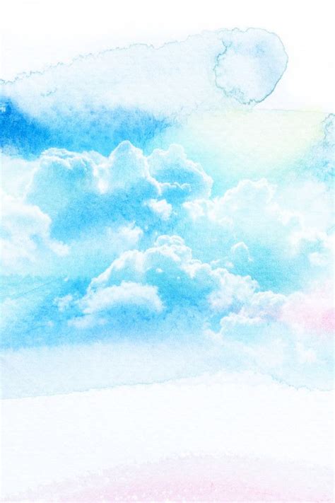 Ilustración acuarela del cielo con nubes Free Photo Freepik