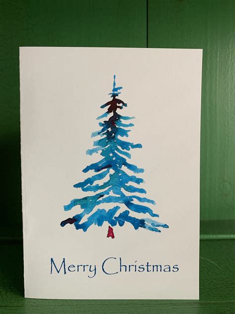 Handmade Watercolor Christmas Cards With A Variety Of Etsy UK