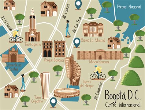 Bogotá Downtown Illustrated Map by German P Díaz on Dribbble