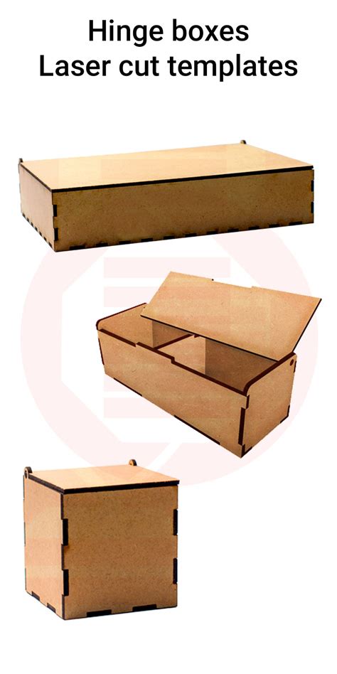 Laser Cut Hinge Box Glowforge Svg Vector Template Diy Crafts