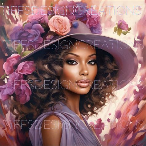 Beautiful Black Girl Magic Digital Download Sublimation Design Purple Flower Background Pretty
