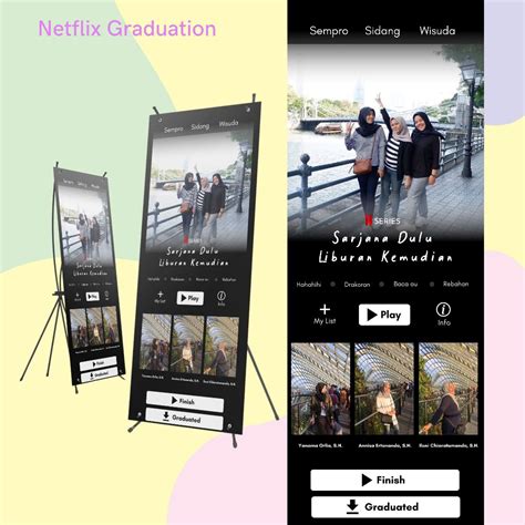 Jual CETAK BANNER WISUDA NETFLIX PERSEGI PERSEGI X BANNER UKURAN