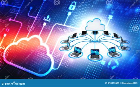 3d rendering cloud computing concept cloud computing and network data storage concept future