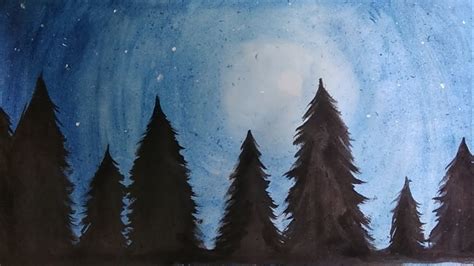 Easy Acrylic Painting For Beginners Easy Night Sky Painting Time Lapse