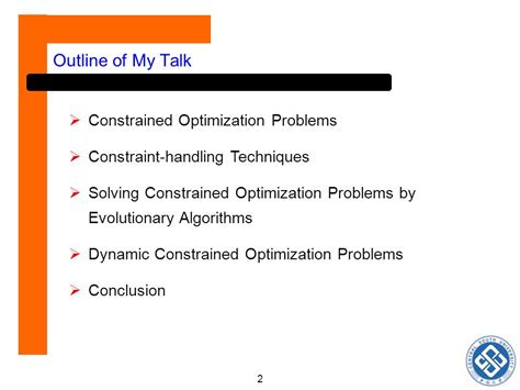 constrained evolutionary optimization yong wang associate professor phd school of information