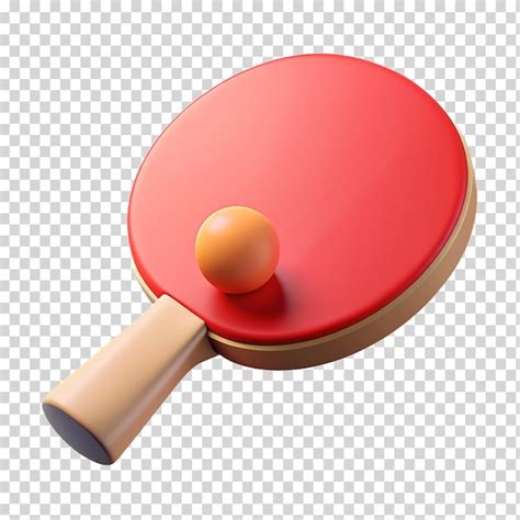 Premium PSD 3d Red Ping Pong Racket Isolated On Transparent Background