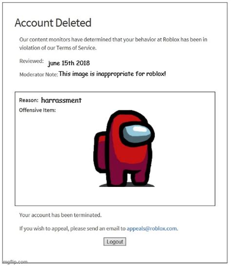 A Sussy Roblox Ban On Innersloth Imgflip