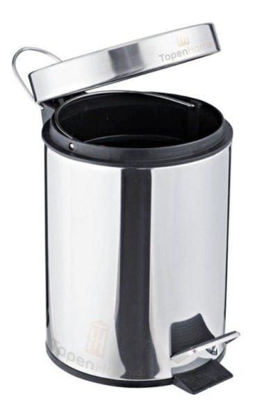 Lixeira Litros Pedal A O Inox Brilhante Cesto Remov Vel Madeiramadeira