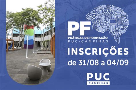 Portal PUC Campinas Inscrições de Práticas de Formação estão