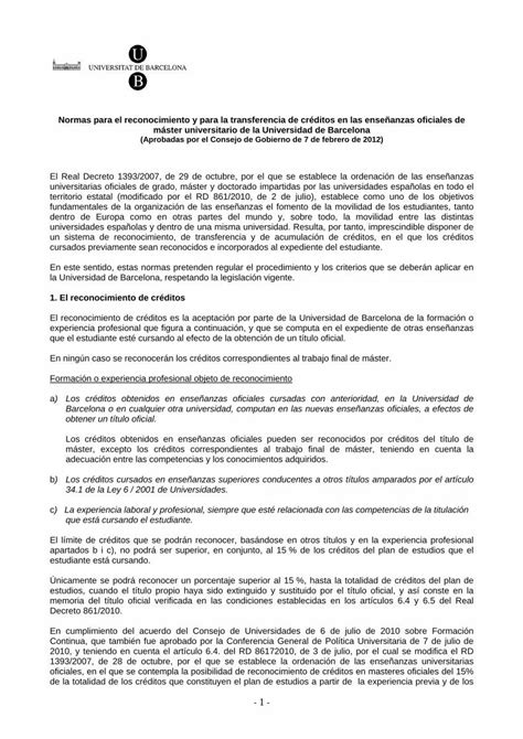 PDF Normas Para El Reconocimiento Y Para La Transferencia De