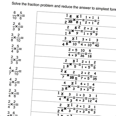 Multiplying Fractions With Cross Canceling Worksheet Common Core Sheets