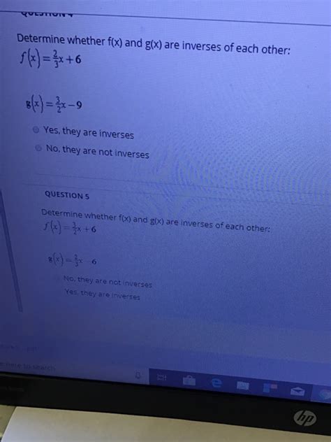 solved determine whether f x and g x are inverses of each