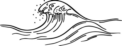 Outline Of Sea Wave Sea Wave Crest Hand Drawn Sketch Linear