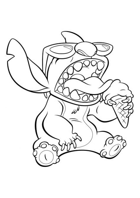 Stitch Comiendo Helado Para Colorear Imprimir E Dibujar ColoringLib