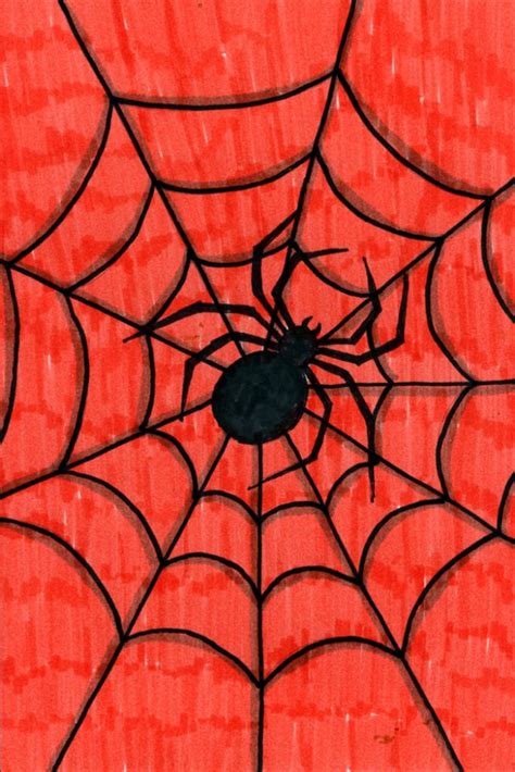 Easy How To Draw A Spider Web Tutorial Jinzzy