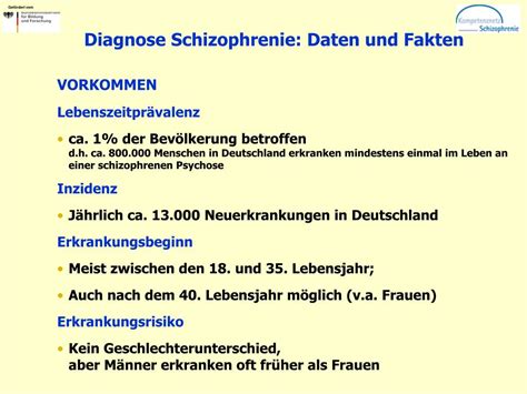 Ppt Diagnose Schizophrenie Daten Und Fakten Powerpoint Presentation