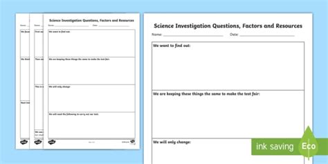 An Investigation Plan Template Inquiry Skills Twinkl