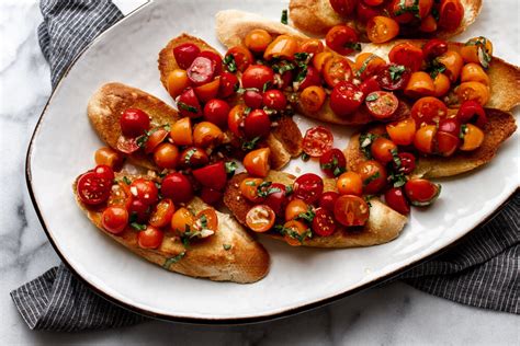 Cherry Tomato Naked Bruschetta Crostini Cooking With Cocktail Rings