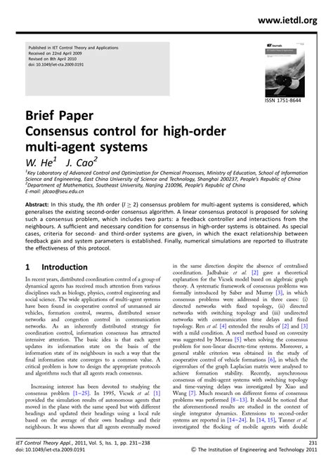 pdf consensus control for high order multi agent systems [brief paper]