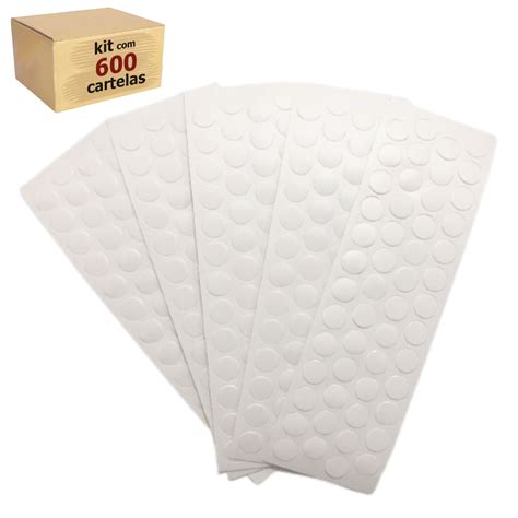 Caixa 600 cartelas de Tapa Furo Adesivo Branco Tx 13mm é na Tudo na Mão
