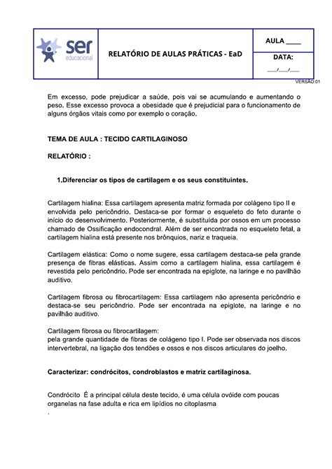 Relatorio De Aulas Praticas Em Laboratorio Braincp