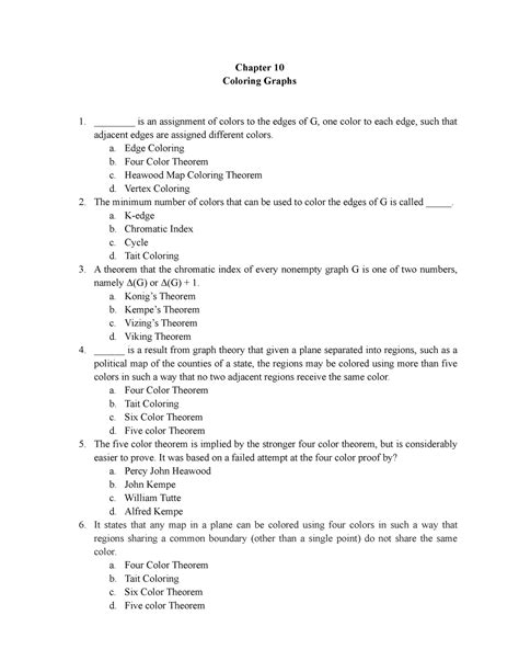 chapter 10 none chapter 10 coloring graphs is an assignment of colors to the edges