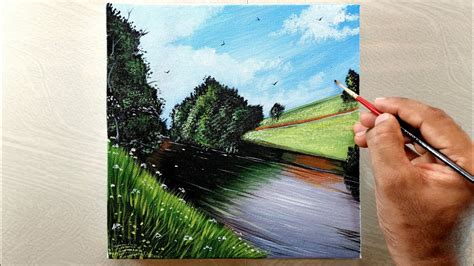 Easy Way To Paint A Beautiful Nature Acrylic Painting For Beginners