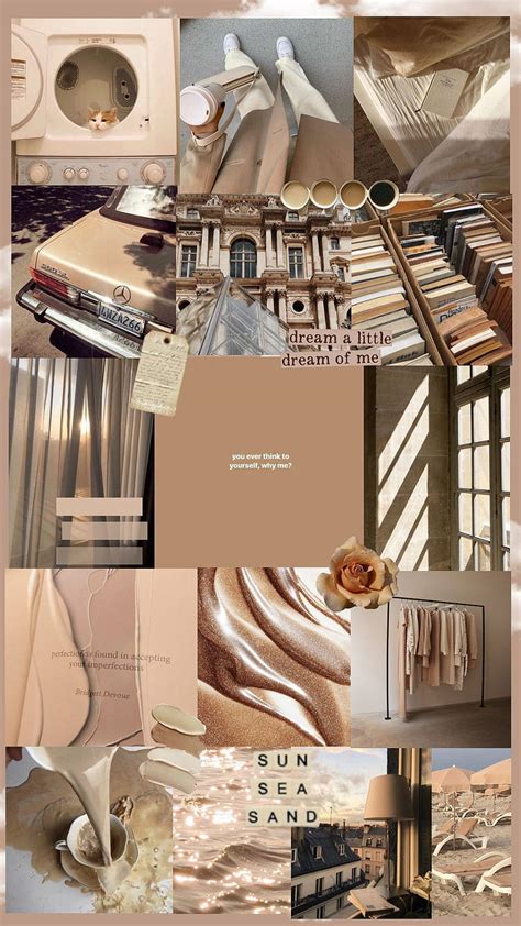Beige Aesthetic Collage Wallpapers Wallpapers