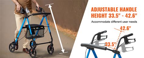 VEVOR Déambulateur pour personnes âgées et adultes rollator pliable en