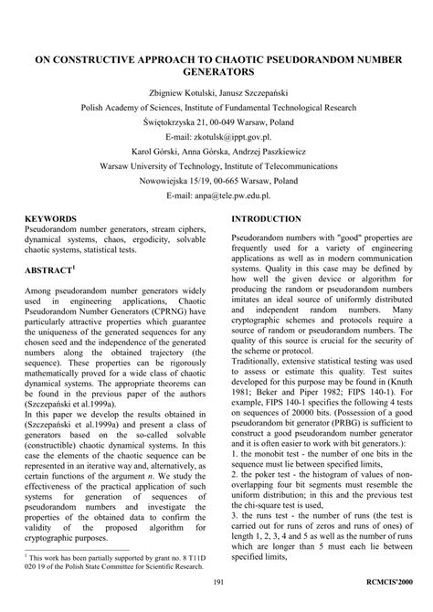pdf on constructive approach to chaotic pseudorandom number generators
