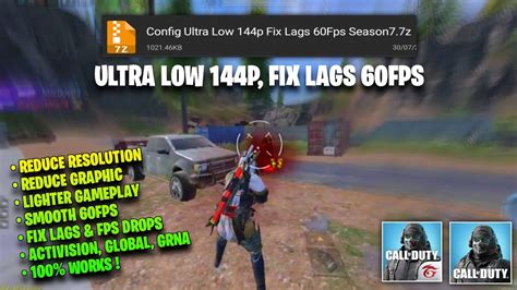 ULTRA LOW 144P CONFIG IN COD MOBILE FIX LAGS 60FPS BR MP CODM