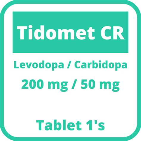 TIDOMET CR Levodopa Carbidopa 200mg 50 Mg Controlled Release Tablet