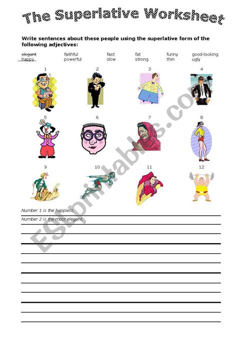 The Superlative ESL Worksheet By Didade