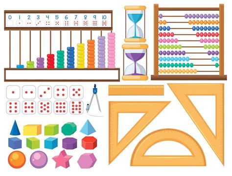 premium vector set of math object