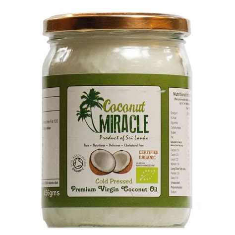 Coconut Miracle Organic Extra Virgin Coconut Oil Cold Pressed And