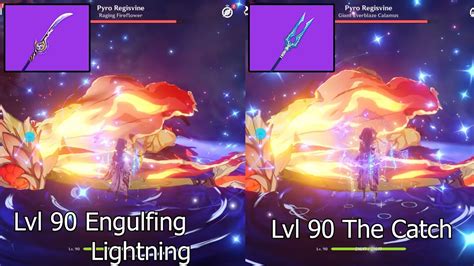 C0 Raiden Shogun Weapon Comparison The Catch Vs Engulfing Lightning