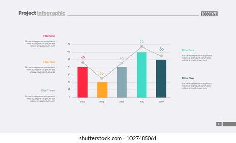 Four Columns Bar Chart Slide Template Stock Vector Royalty Free