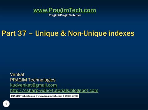 sql server and c video tutorial part 37 unique and non unique indexes