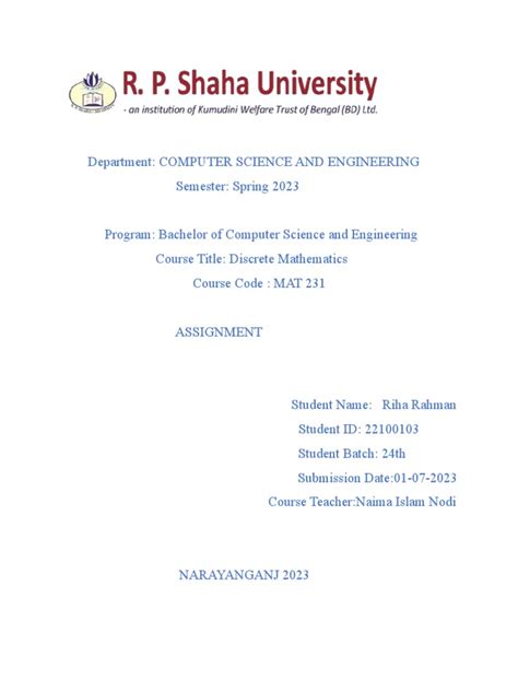 dm assignment pdf function mathematics algebra