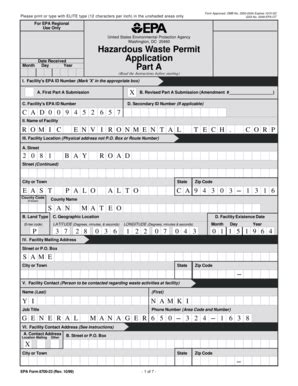 Fillable Online Dtsc Ca Hazardous Waste Permit Application Part A