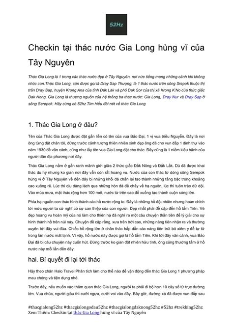 PPT Cam Nang Chinh Phuc Thac Gia Long Cua Tay Nguyen 52hz PowerPoint
