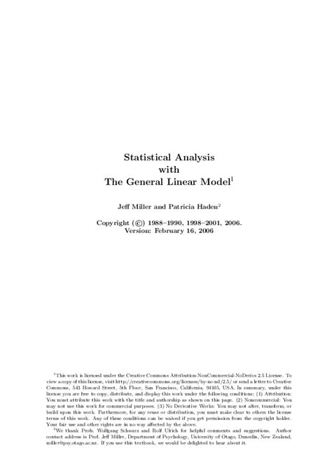 pdf statistical analysis with the general linear model 1 hannah de vera