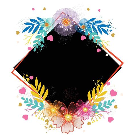 Colorful Flower And Leaf Frame Background 43575709 Vector Art At Vecteezy