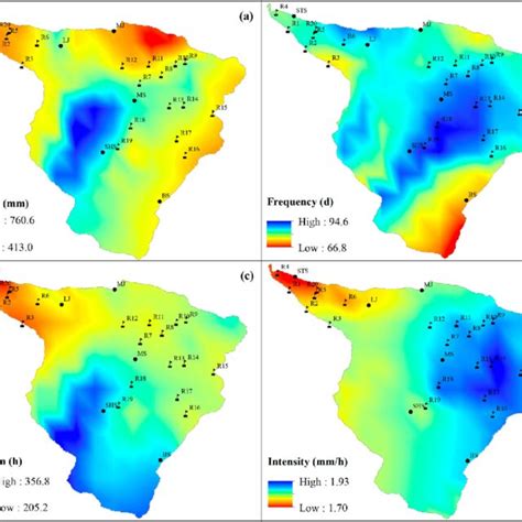 Spatial Distributions Of Annual Average Precipitation A Amount B