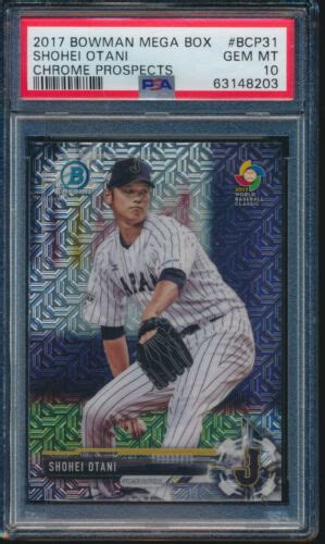 PSA 10 SHOHEI OTANI OHTANI 2017 BOWMAN CHROME MEGA BOX REFRACTOR RC GEM