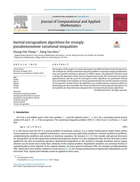 pdf inertial extragradient algorithms for strongly pseudomonotone variational inequalities